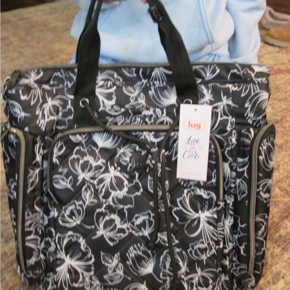 lug | Bags | Lug Bustle Tote In Outline Floral Black | Poshmark